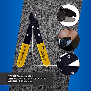 Miller FO 103-S Series Single Hole Fiber Optic Stripper for Working Technicians and Electricians, Safe Cable Tool with V-Shaped Opening, Easily Portable Wire Strippers, 2.72 Ounces