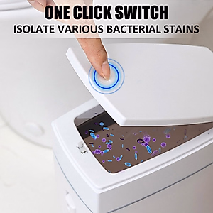 Small Bathroom Trash Can and Toilet Brush Set, 2L Slim Garbage Can with Lids, RV Trash Can, Tall Narrow Bathroom Trashcans, Garbage Trash Bin Waste Basket for Bathroom, Camper, Toilet (White, 2 L)