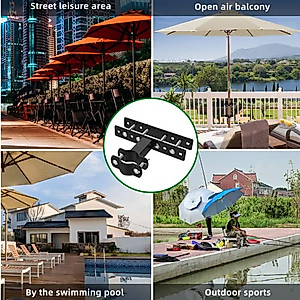 Patio Umbrella Holder - Heavy Duty Outdoor Umbrella Mount Attaches to Railing Maximizing Patio Space, Bench Buddy Umbrella Holder Fixed Clip Umbrella Clamp，2 Pack