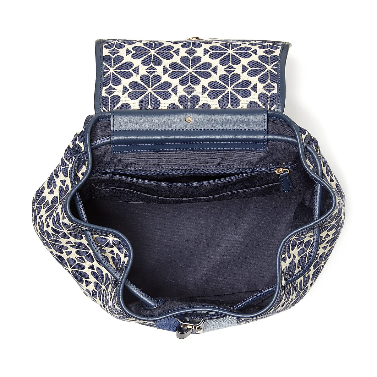 Kate Spade New York Spade Flower Jacquard Stripe Synch Medium Flap Backpack Blue Multicolor One Size