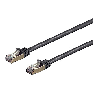 Monoprice Cat7 10ft Black Patch Cable Double Shielded (S/FTP) 26AWG 10G Pure Bare Copper Snagless RJ45 Entegrade Series Ethernet Cable