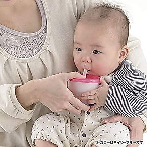 Richell Aqulea suddenly straw mag set Pink