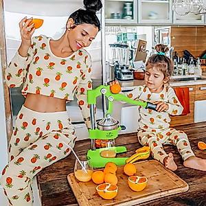 Zulay Kitchen Cast-Iron Orange Juice Squeezer - Heavy-Duty, Easy-to-Clean, Professional Citrus Juicer - Durable Stainless Steel Lemon Squeezer - Manual Citrus Press & Orange Squeezer (Light Green)