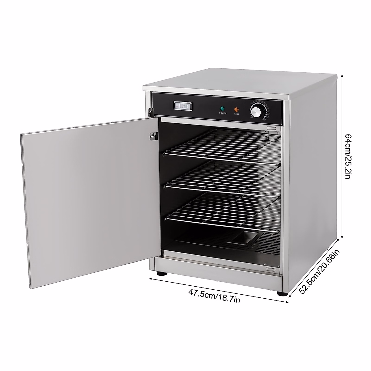 4-Shelf Electric Party Catering Hot Box Food Warmer, 600W, 360° PTC Heating, Countertop Heated Holding Cabinet Catering Food Warmers Great for Schools and Churches