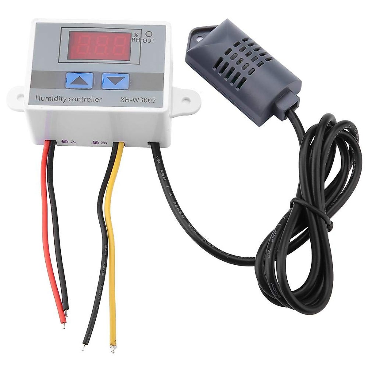 Digital Humidity Controller，XH-W3005 Hygrometer Switch Controller Digital Humidity Sensor 0~99% RH 12V/24V/220V(12V)