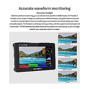 FEELWORLD F6 Pro +Battery +Charger+Carry Case 5.5 Inch 1600nits Touchscreen DSLR Camera Field Monitor with 3D LUT F970 External Kit Install for Power Wireless Transmission FHD 1920x1080 4K HDMI