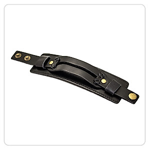 Nsitbbuery Hip Hop Snap Wristband Wide Leather Cuff Bracelet,7.5" Small Wrist(Black)