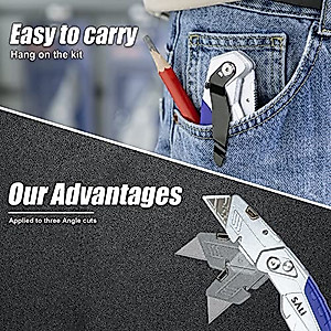 SALI Utility Knife Box Cutter with Rope Cutter Quick Change Blade Mechanism & Aluminum Alloy Handle with 3pcs Extra Blade Heavy Duty Retractable Box Cutter for Cartons