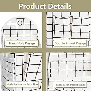 8 Pack Wall Hanging Storage Bag with Pockets, Over The Door Organizer Foldable Bags with Hooks for Bathroom Bedroom Kitchen Rv Storage and Organization