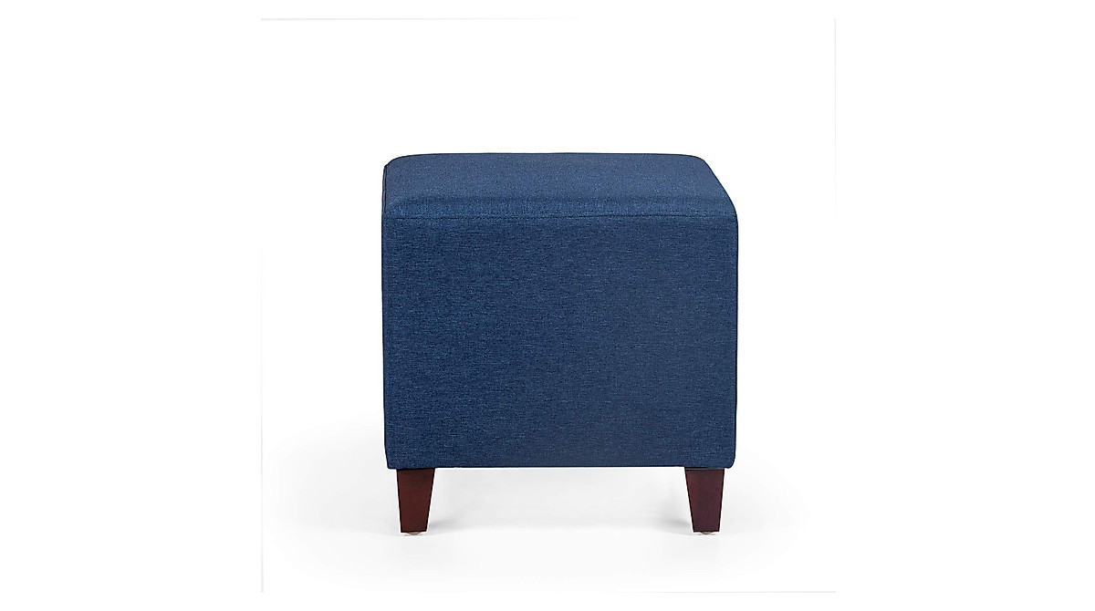 Adeco Blue Cube Ottoman - Stylish & Functional Foot Rest