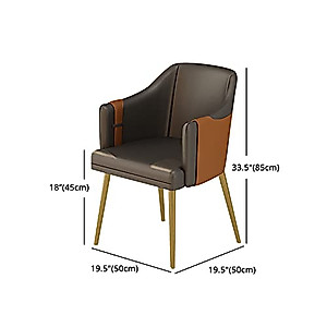 LITFAD Glam Dining Table Set Round Stone Dining Room Table and Chairs for 6 Modern Kitchen Table Set - 7 Pieces: Table with 6 Grey Chairs