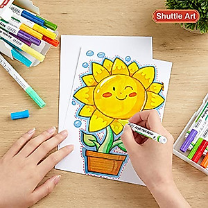 Shuttle Art Paint Pens, 42 Colors Acrylic Paint Markers, Low-Odor Water-Based Quick Dry Paint Markers for Rock, Wood, Metal, Plastic, Glass, Canvas, Ceramic