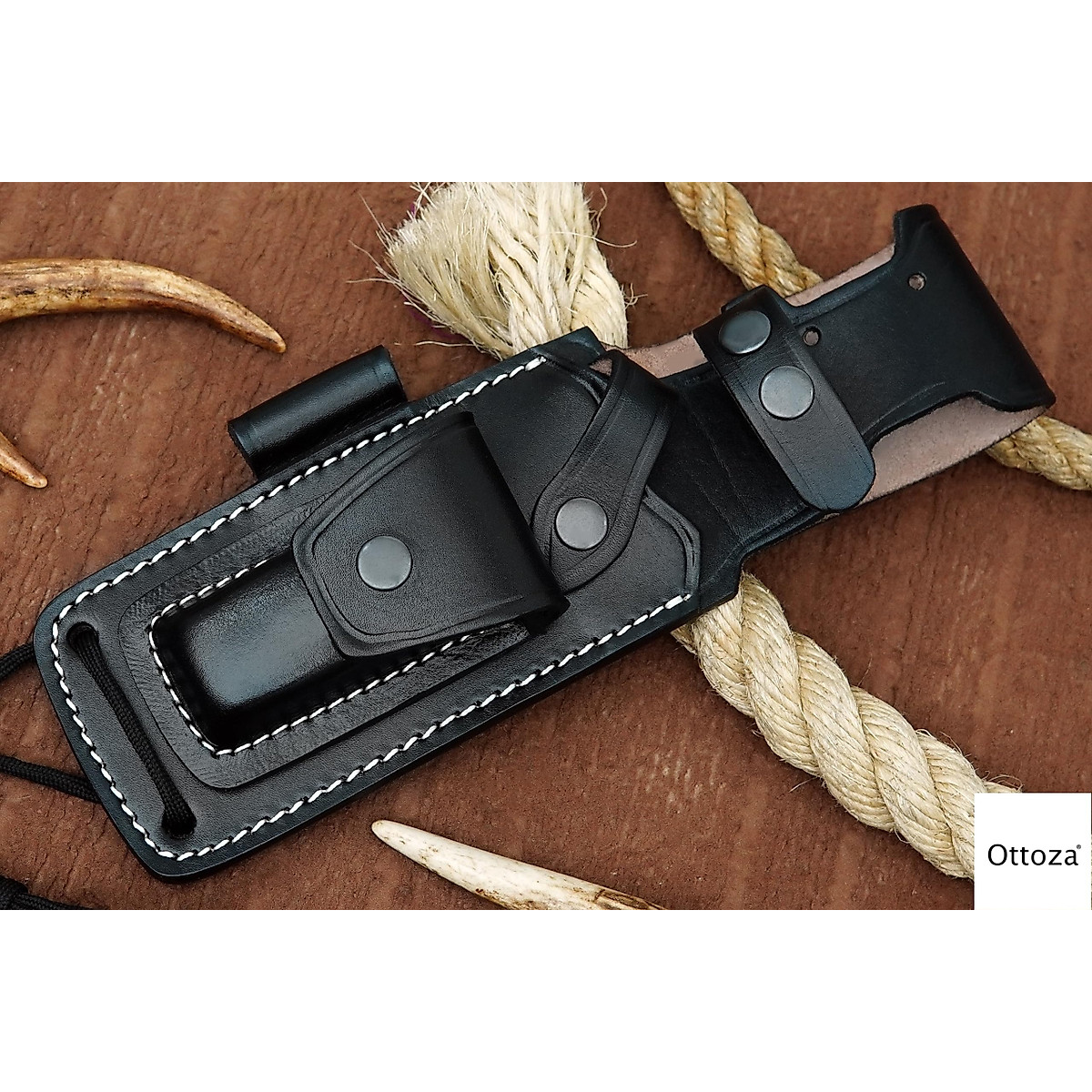 Ottoza TOP GRAIN Leather Knife Sheaths for Fixed Blade Knives, Leather Knife Sheath for Belt, Leather Knife Holster Belt Knife Holder, Vertical Knife Sheath for Belt No:352