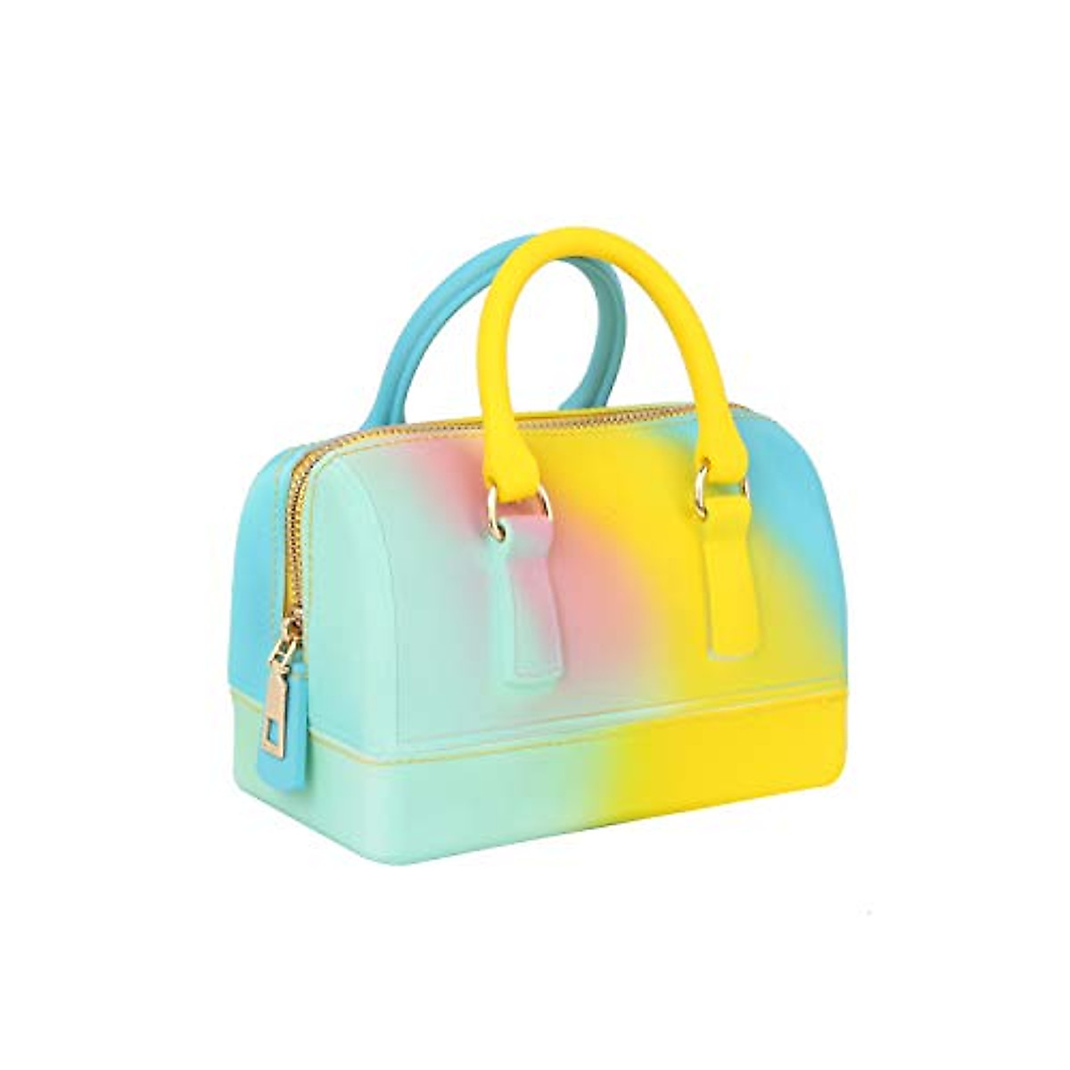 Rainbow Jelly Bag Mini Satchel Crossbody Women Purse Handbags by Soulfina (Multi-M)