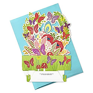 Hallmark Paper Wonder Pop Up Card for Birthday, Thinking of You, Congrats, or Any Occasion (Flowers and Butterflies)