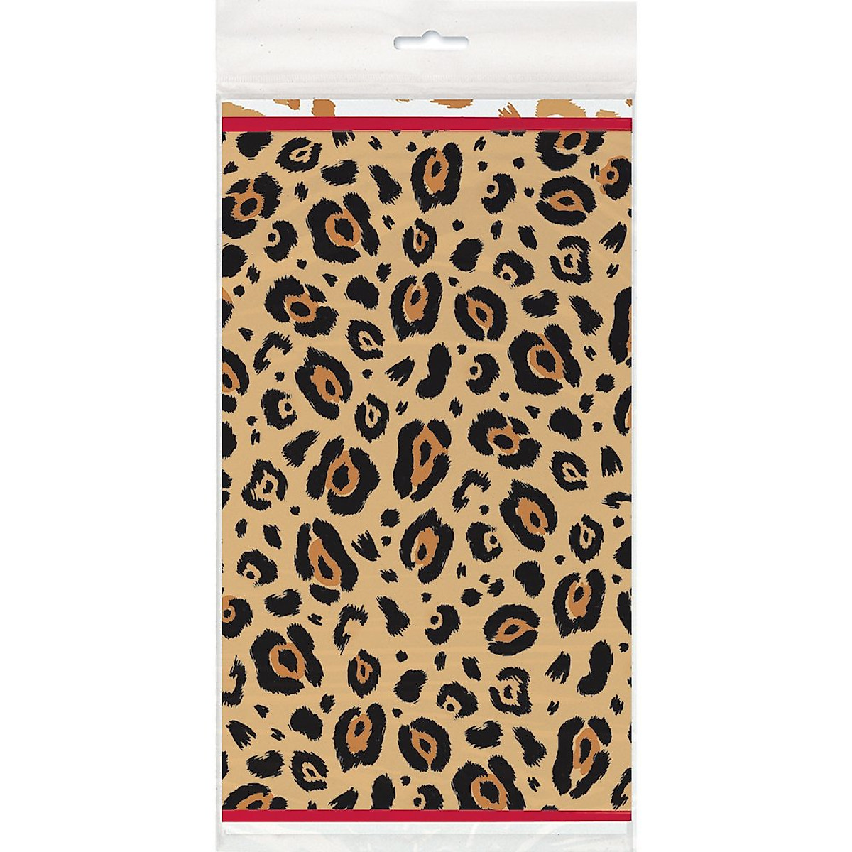 Cheetah Print Plastic Tablecloth, 84" x 54"
