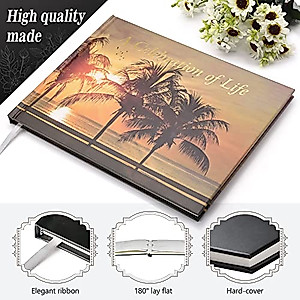 Funeral Guest Book, Memorial Books for Celebration of Life, Hardcover Funeral Sign in Book for Memorial Service, Guest Book for Funeral for 280 Guests, Pen and Memory Table Stand, 10.2”x7.8” - PUKYO