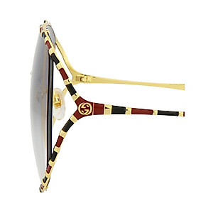 Gucci Round/Oval Sunglasses Gold Gold Grey Luxury Eyewear Made In Japan Metal Frame Designer Fashion for Everyday Luxury