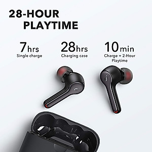 Anker Soundcore Liberty Air 2 Wireless Earbuds, Diamond-Inspired Drivers, Bluetooth Earphones, 4 Mics, Noise Reduction, 28H Playtime, HearID, Bluetooth 5, Wireless Charging (Black) (Renewed)