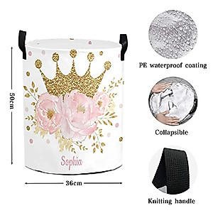 Large Storage Floral Polka Dot Tall Collapsible Laundry Basket Hamper for Dirty Cloth Toys Foldable for Bedroom Bathroom