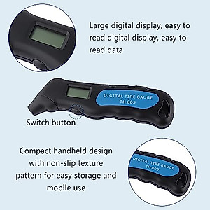 Digital Tire Pressure Gauge,150PSI Portable Digital Air Pressure Gauge with Non-Slip Grip,Universal Car Accessories for Accurate Reading Tire Pressure