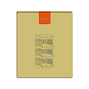 Lifewit Stackable Storage Bins, 4 Tier Stackable Baskets for Closet, Playroom, Kitchen, Food, and Pantry Organization, Large Capacity Stackable Storage Containers Shelves, 13.8 x 11.8 x 28.3 inch