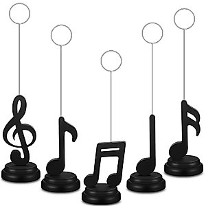 RattanView 5 Pcs Musical Note Photo Balloon Holder Table Number Holders Place Card Holder Photo Clips Holder Table Decoration for Home Picture Themed Party Birthday Wedding Gifts Arts