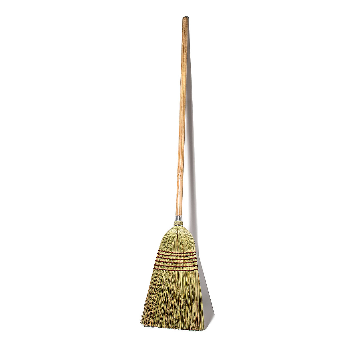 Tidy Tools Corn Broom with Wood Handle Heavy Duty Indoor Outdoor Broom (1 1/4 Inch Handle)