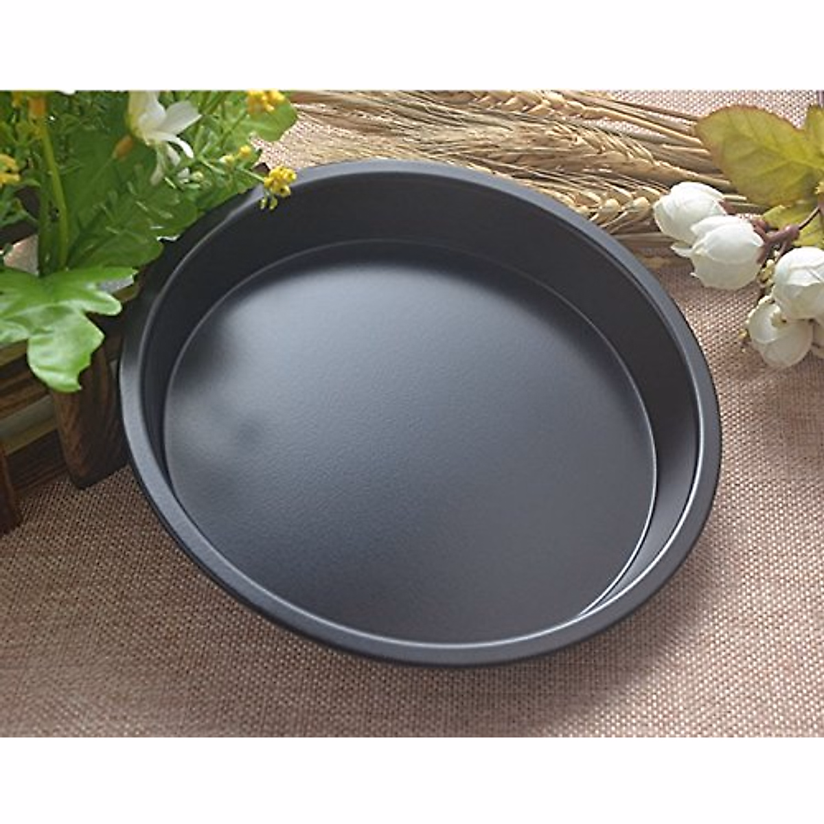 Mengbaobao MBB Carbon Steel Pizza Pan Tray Bakeware Non Stick Black For 10" Pizza Making