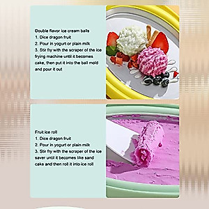 Rolled Ice Cream Maker Yoghourt Maker Food Grade Interesting Practical Ice Cream Roll Cold Plate for DIY Ideal for Home Kitchen Shop Restaurant (Green)