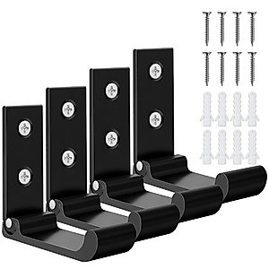 QXSKSLH Black Folding Wall Hook 4PCS Folding Coat Hooks for Hanging Heavy Duty Coat & Bag & Backpack & Hat & Headphone Foldable Coat Hooks Wall Mounted Saves Space (4, Black)
