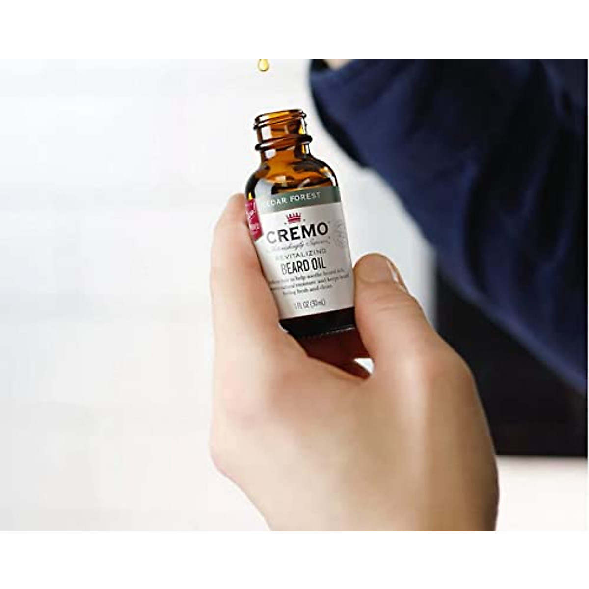 Cremo Beard Oil, Revitalizing Cedar Forest, 1 fl oz - Restore Natural Moisture and Soften Your Beard To Help Relieve Beard Itch