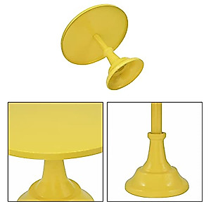 3-Set Cake Stand Set, Metal Cupcake Dessert Holder Party Serving Tray for Baby Shower Wedding Birthday Parties Celebration,Yellow