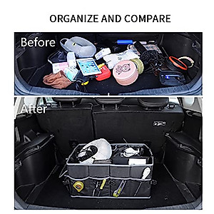 Car Trunk Organizer Car Soft Felt Storage Box Cargo Container Box Trunk Bag Stowing Tidying Holder Multi-Pocket