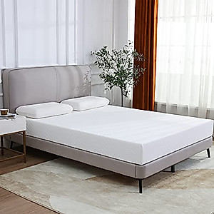 Opoiar 10 Inch Green Tea Memory Foam Mattress/Made in USA, Short King Size for RVs, Campers & Trailers/Mattress-in-a-Box/Medium Firm, White (RV-Short King)