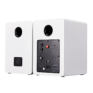 Sanyun SW206 80W Active Dual-Mode Bookshelf Speakers, 4inch Studio Monitor and HiFi Mode, Optical Coaxial TRS Aux Bluetooth 5.0 USB with 24bit DAC, for Home Music System Turntable TV PC Desktop, White