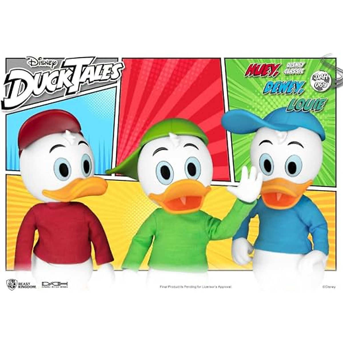 Beast Kingdom DuckTales: Huey, Dewey and Louie DAH-069 Dynamic 8ction Action Figure Set, Multicolor