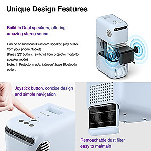 WiFi Projector Home Cinema Wireless 1080P Movie Projectors for iOS & Android, 7000 Lumens Full HD Indoor Outdoor Gaming Projector, Compatible with Airplay, Smartphone, TV Stick, HDMI, USB, PS5