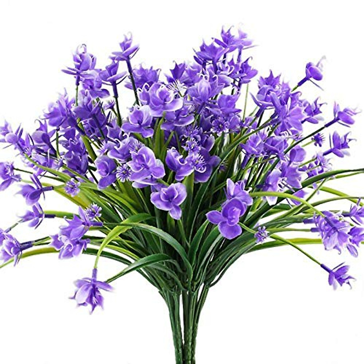 Artificial Flowers, 4 Bundles Outdoor UV Resistant Greenery Shrubs Plants Indoor Outside Hanging Planter Home Garden Decor