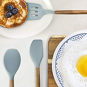 Home Hero 8-pcs Acacia Wooden Silicone Kitchen Utensils Set - Acacia Wood Silicone Cooking Utensils Set - Kitchen Gadgets & Kitchen Tool Gift Set