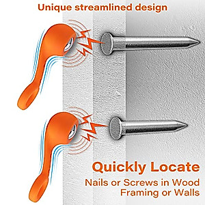 JFYOW Stud Finder Magnet,Magnetic Stud Finder with 6800Gs 27 Pounds of Pull Magnetic Power,Stud Finder Easy to Carry and Use No Battery Required Detect Metal Through 3/4" Drywall（1Pcs Orange).