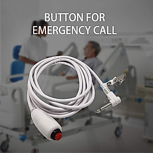 Poyiccot Push Button Cord Cable for Nurse Station, Nurse Call Cord 6.35mm 1/4" Phone Plug Cable with Bed Sheet Clip for Nurse Station Universal Replacement Call Cord, 9.8feet/3m