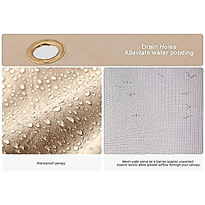 COOSHADE 11x11Ft Easy Pop Up Gazebo Tent Instant Outdoor Canopy Shelter with Mosquito Netting Walls(Beige)