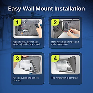 Konlite - 120W Commercial LED Wall Pack Light with Photocell, IP65 Rated, ETL Listed Wall Light Fixtures, Wall Lights for Outdoor Lighting, 17,400LM, 5000K Daylight, Dusk to Dawn, Dimmable 0-10V