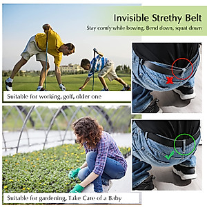 XZQTIVE Men Women No Show Elastic Stretch Belt Invisible Web Belt Quick Release Flat Plastic Buckle