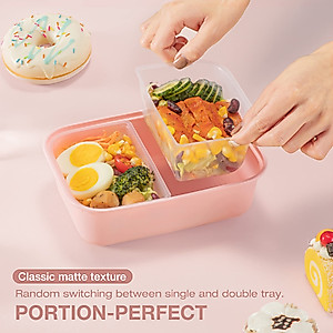 Glotoch Pink Meal Prep Containers Reusable,38OZ 1or2 Compartment To Go Containers, Double Use as Divided Plastic Food Prep Containers with Lids for Lunch, Microwave&Freezer Safe, BPA-Free,30 Packs