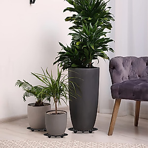 8Pcs Plant Stand Indoor Outdoor, Plant Level Pot Elevator- 2 Size Plant Riser Holder Plastic Floor Protector Plant Trivet, Heavy Planter Holder for Prevent Rot and Damage on Patio & Deck(7.9"&11.8" )