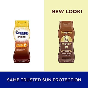 Coppertone Tanning Sunscreen Lotion, SPF 15 Broad Spectrum Sunscreen, 8 Fl Oz