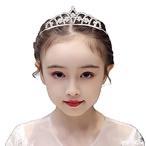 Gortin Crystal Tiara Crown Silver Princess Crown for Birthday Rhinestones Headbands Bride Wedding Headpieces