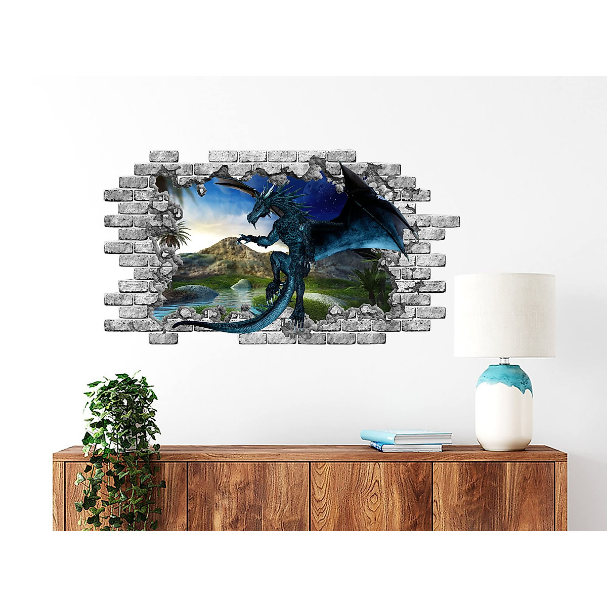 Dragon Wall Decal, Dragon Removable Vinyl Sticker, Dragon Wall Mural, Peel and Stick, Dragon Bedroom Decor C2136